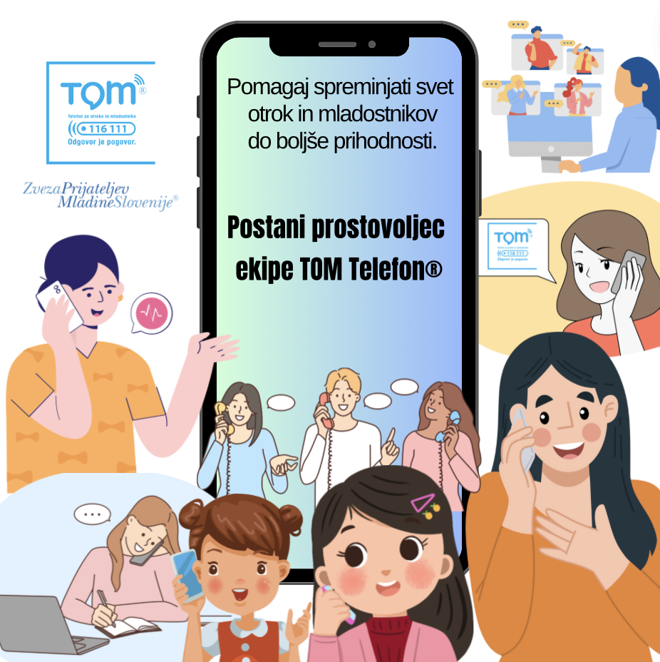 Postani prostovoljec v ekipi TOM telefon® in pomagaj otrokom do boljše ...